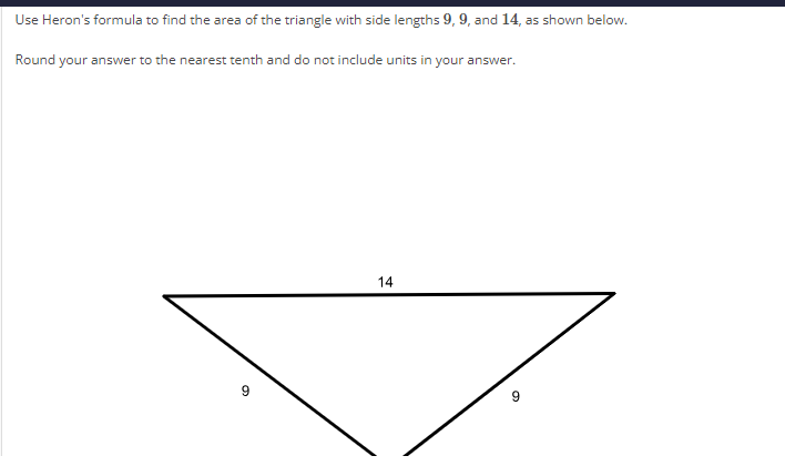 Solved Use Heron's formula to find the area of the triangle | Chegg.com