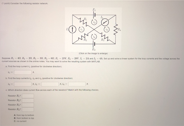 Solved (1 point) Consider the following resistor network: R2 | Chegg.com