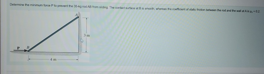 Solved Determine the minimum force P to prevent the 35-kg | Chegg.com