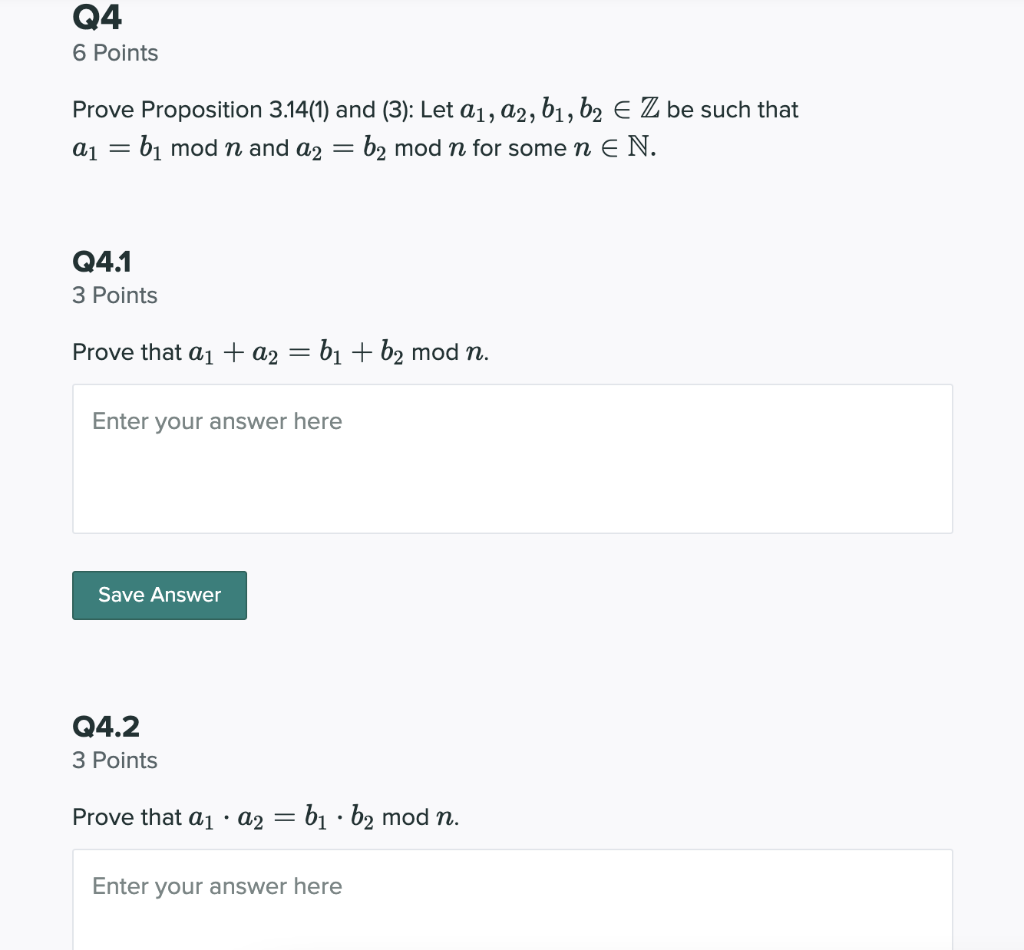 Solved Prove Proposition 3.14(1) and (3): Let a1,a2,b1,b2∈Z | Chegg.com