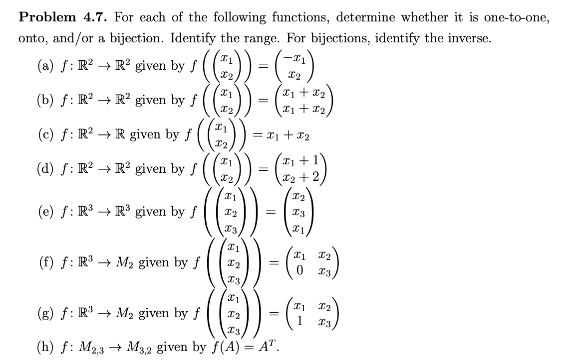 Solved Problem 5.4. Determine which of the functions in | Chegg.com