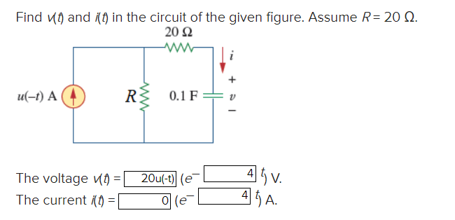 Solved Find v(t) ﻿and i(t) ﻿in the circuit of the given | Chegg.com