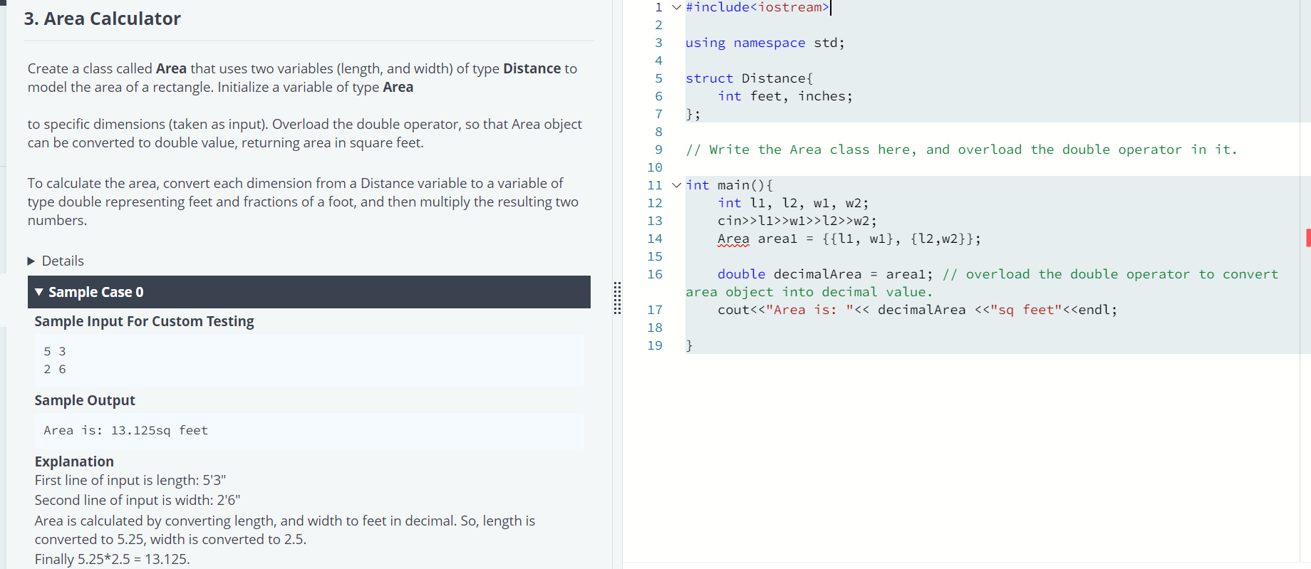 Solved 3. Area Calculator Create a class called Area that | Chegg.com