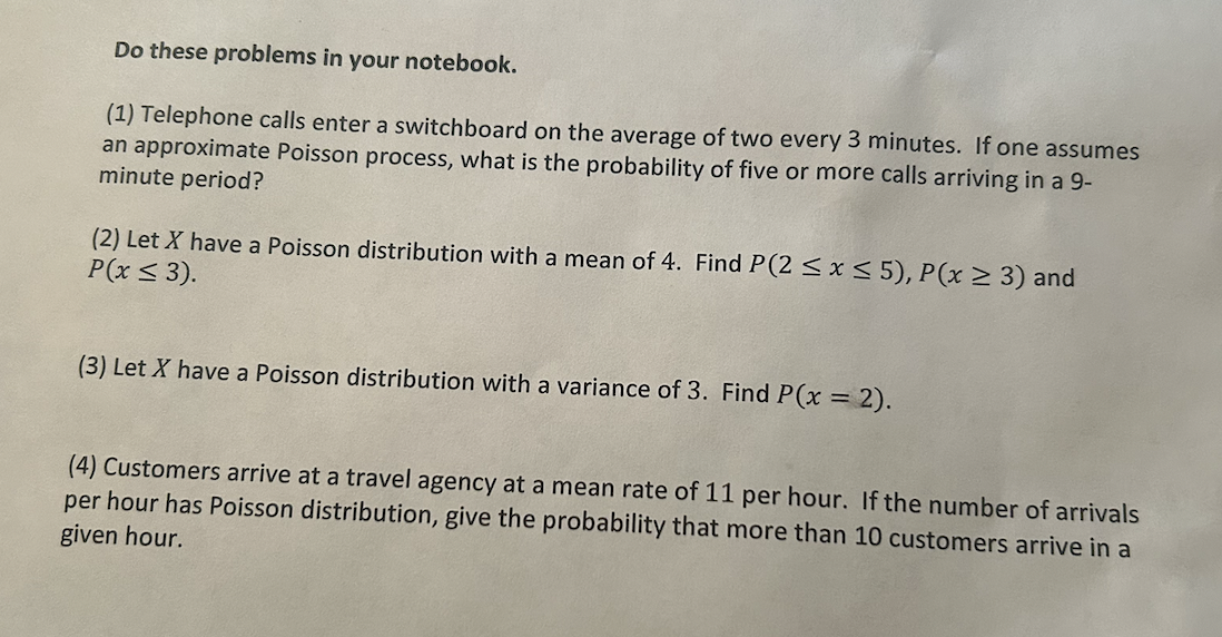 Solved Do these problems in your notebook. (1) Telephone | Chegg.com