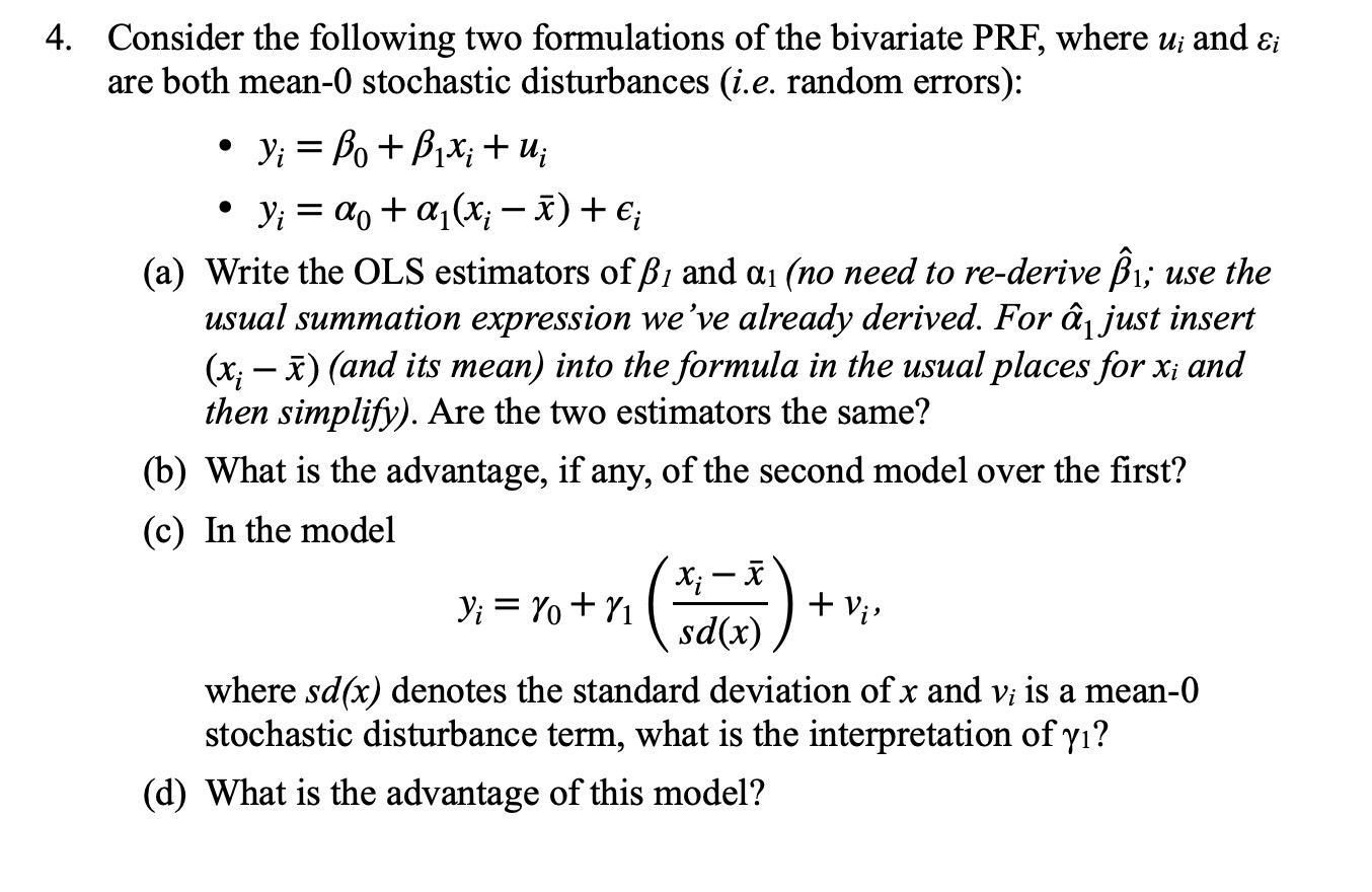 Consider The Following Two Formulations Of The 