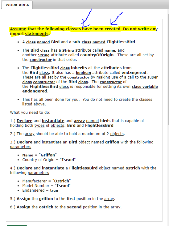 Solved WORK AREA Assume that the following classes have been | Chegg.com