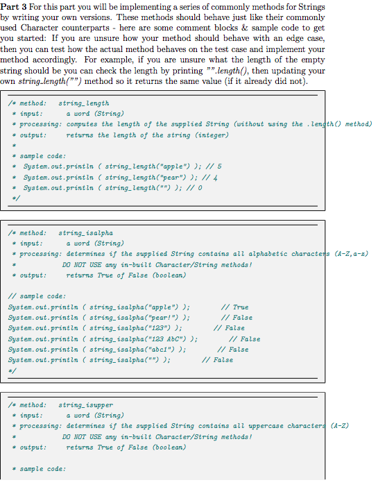 Part 3 For this part you will be implementing a | Chegg.com