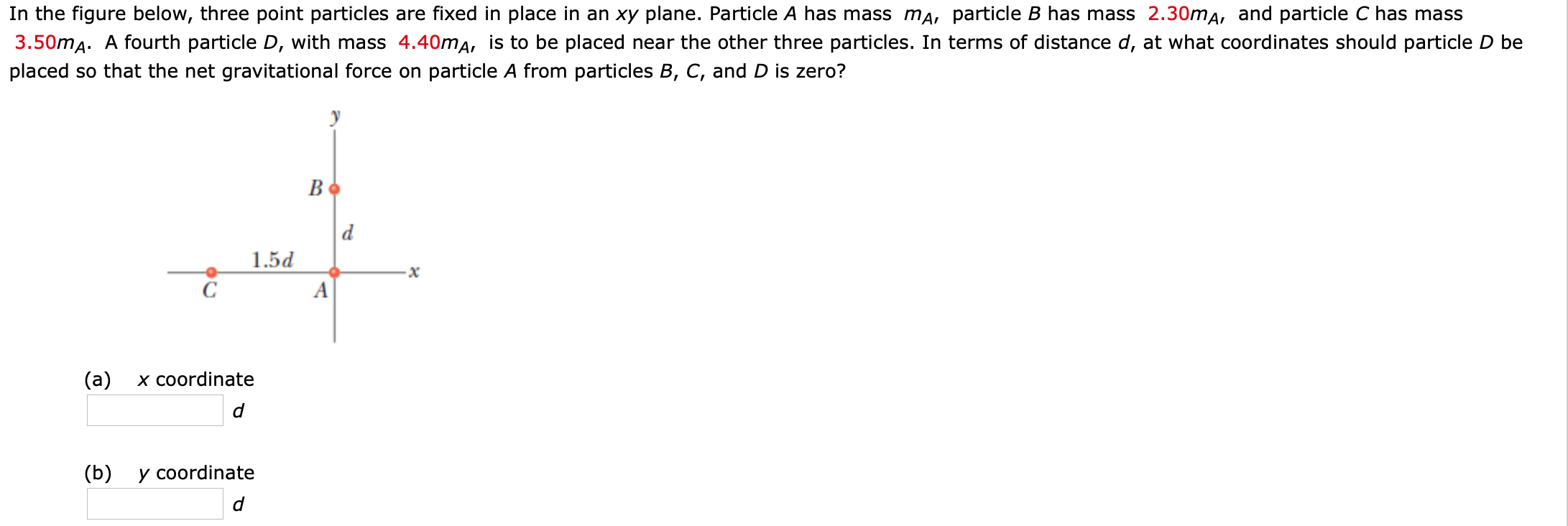 Solved In the figure below, three point particles are fixed | Chegg.com