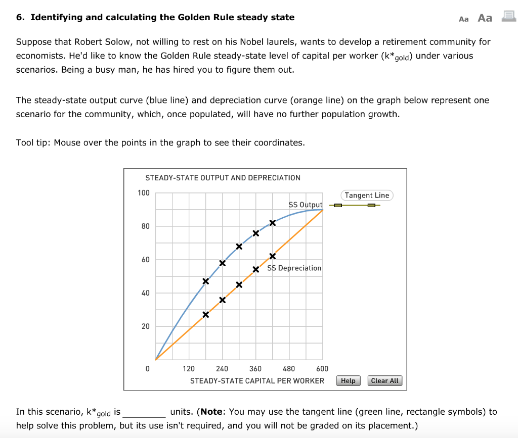 Solved 5. Characteristics of the Golden Rule steady state Aa | Chegg.com