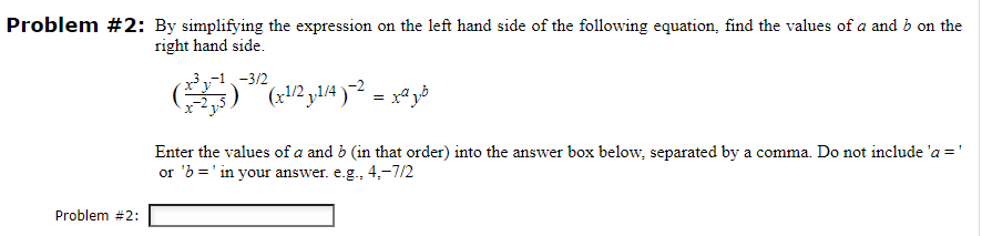 Solved oblem \# 2: By simplifying the expression on the left | Chegg.com