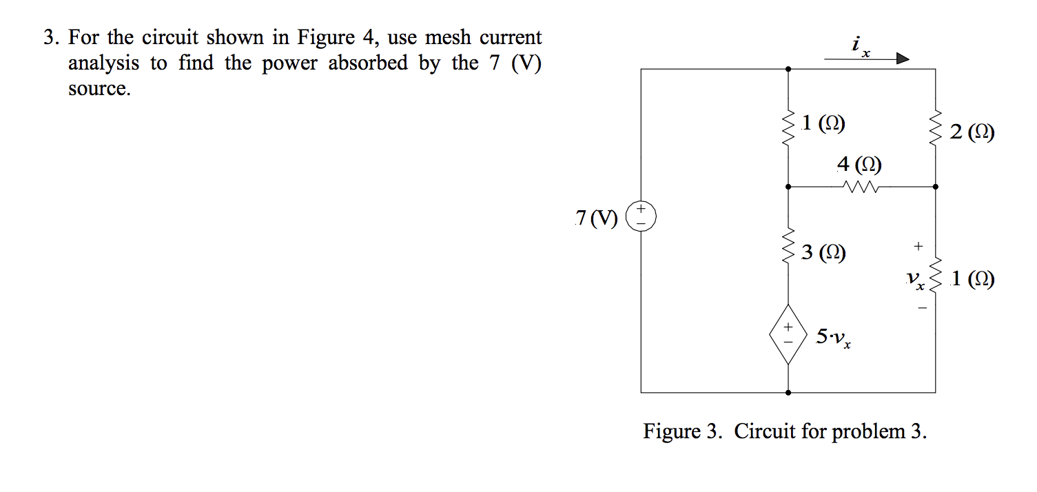 Solved 3. For the circuit shown in Figure 4, use mesh | Chegg.com