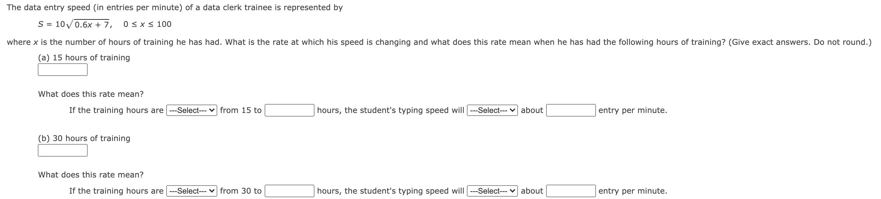 Solved The data entry speed (in entries per minute) of a | Chegg.com