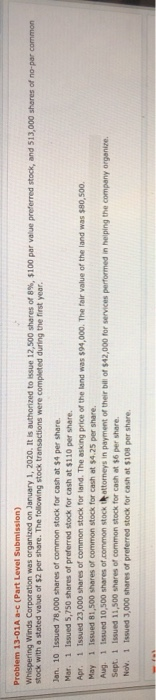 Solved Problem 13-01A a-c (Part Level Submission) whispering | Chegg.com