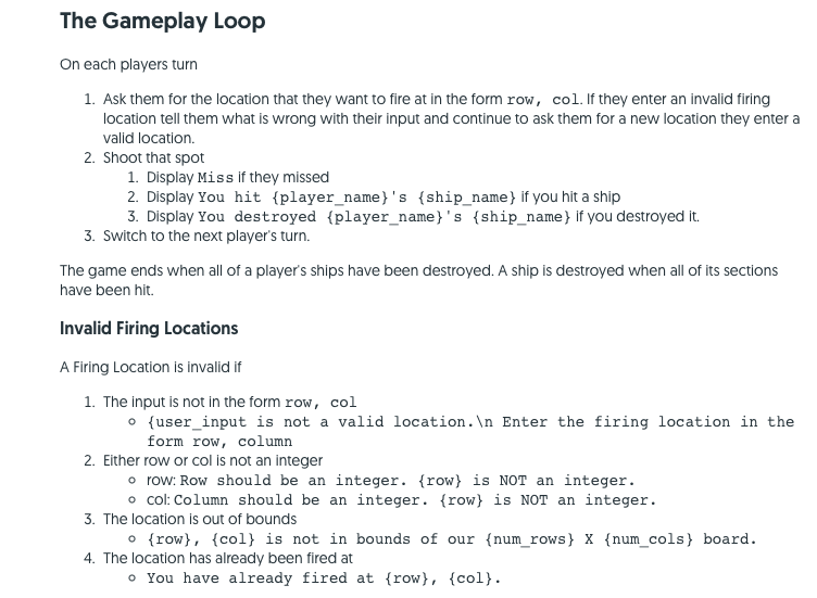 Problem You are to implement the game of Battleship. | Chegg.com