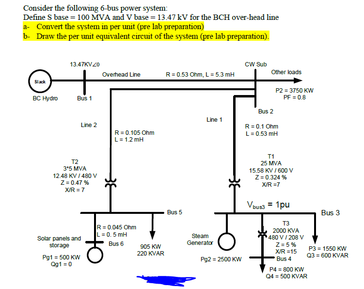 Solved Consider the following 6-bus power system: Define S | Chegg.com