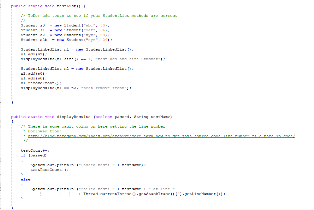 public class StudentLinkedList implements StudentList | Chegg.com