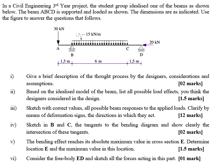Solved In a Civil Engineering 3rd Year project, the student | Chegg.com