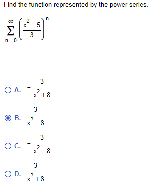 Solved Find the function represented by the power series. | Chegg.com