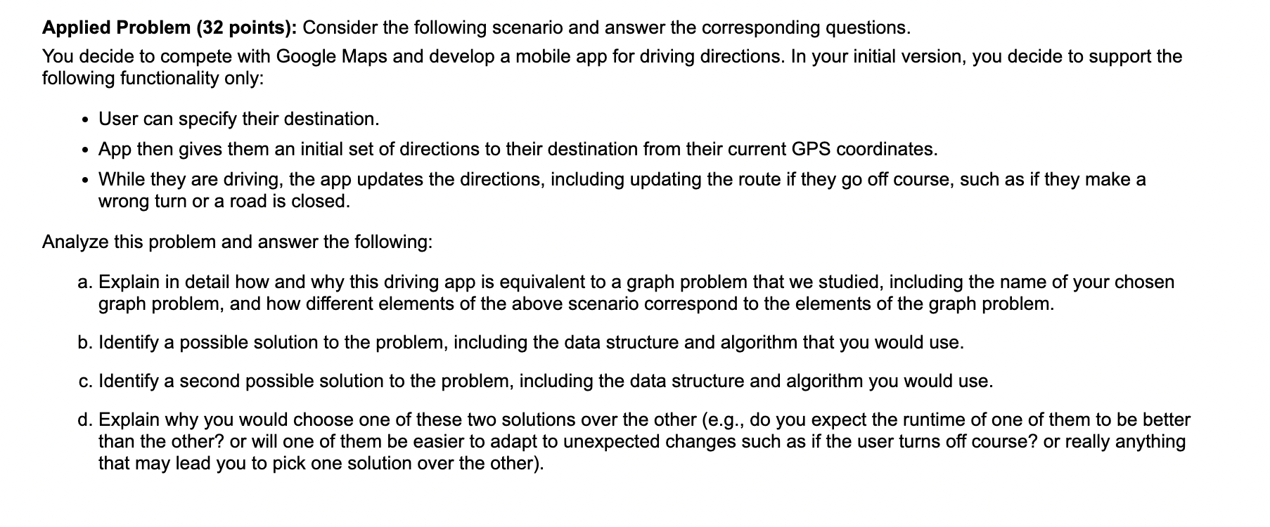 Solved Applied Problem (32 points): Consider the following | Chegg.com