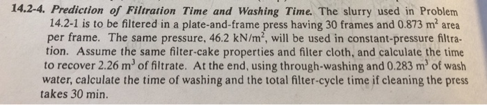 14.2-8. Effect of Filter-Medium Resistance on | Chegg.com