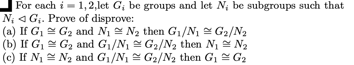 Solved For each \\( i=1,2 \\), let \\( G_{i} \\) be groups | Chegg.com