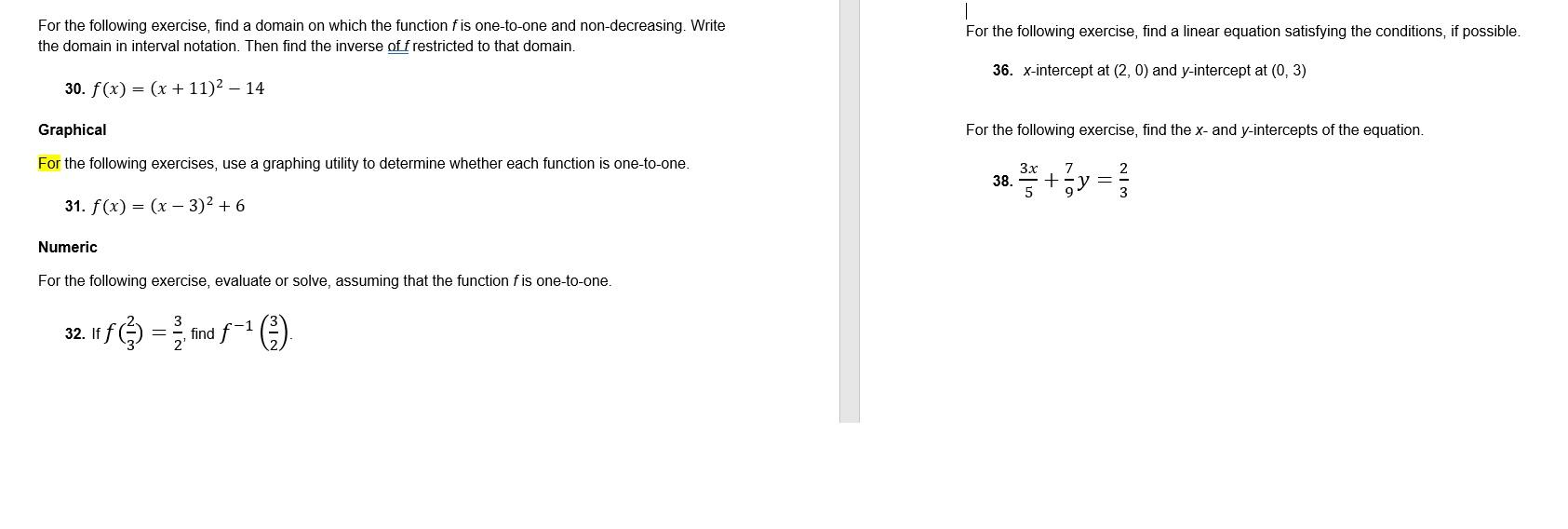 Solved For the following exercise, find a domain on which | Chegg.com