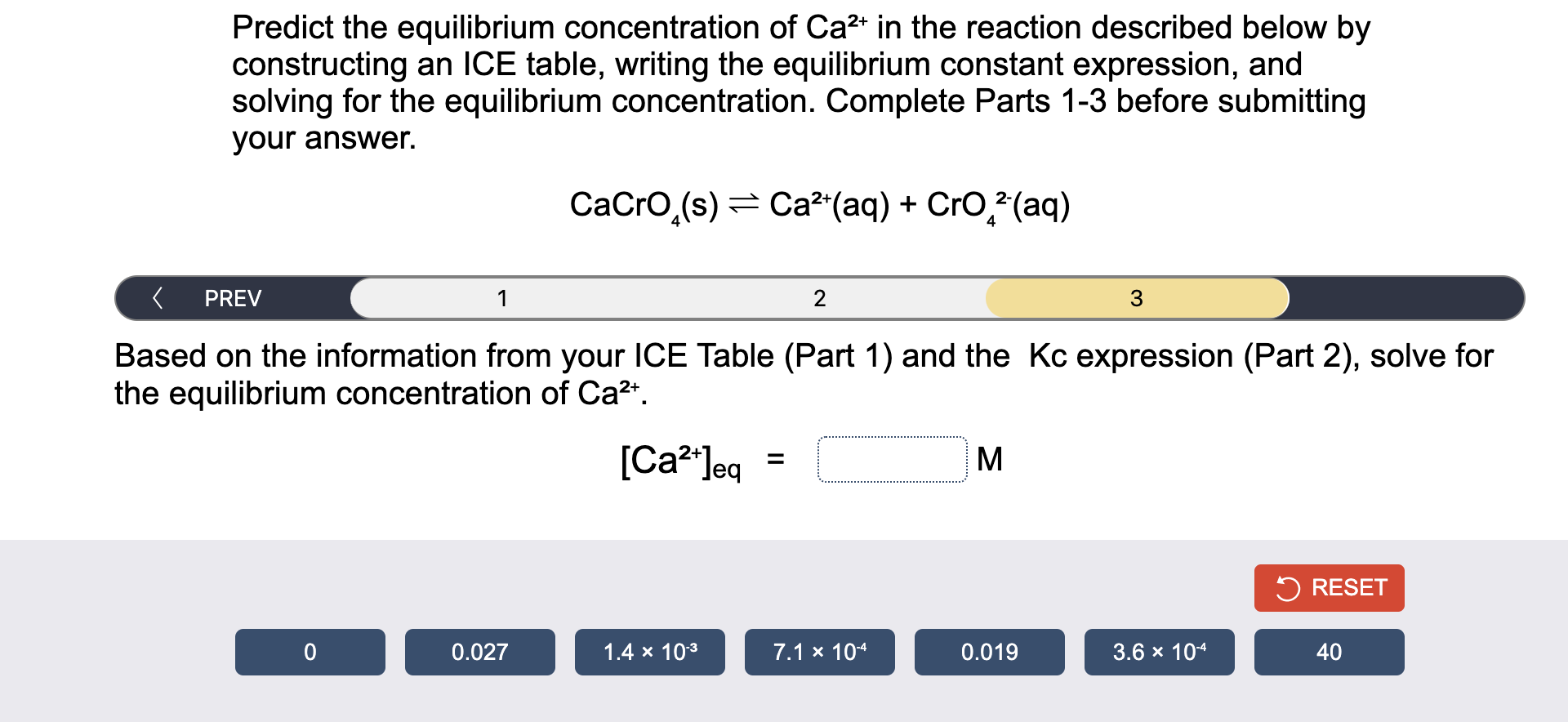Solved Predict the equilibrium concentration of Ca2+ in the | Chegg.com