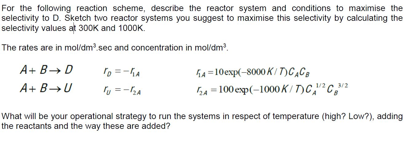 Solved For the following reaction scheme, describe the | Chegg.com