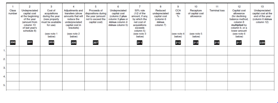 Solved 10 12 13 CCA Recapture Reduced alowace Terminal loss | Chegg.com