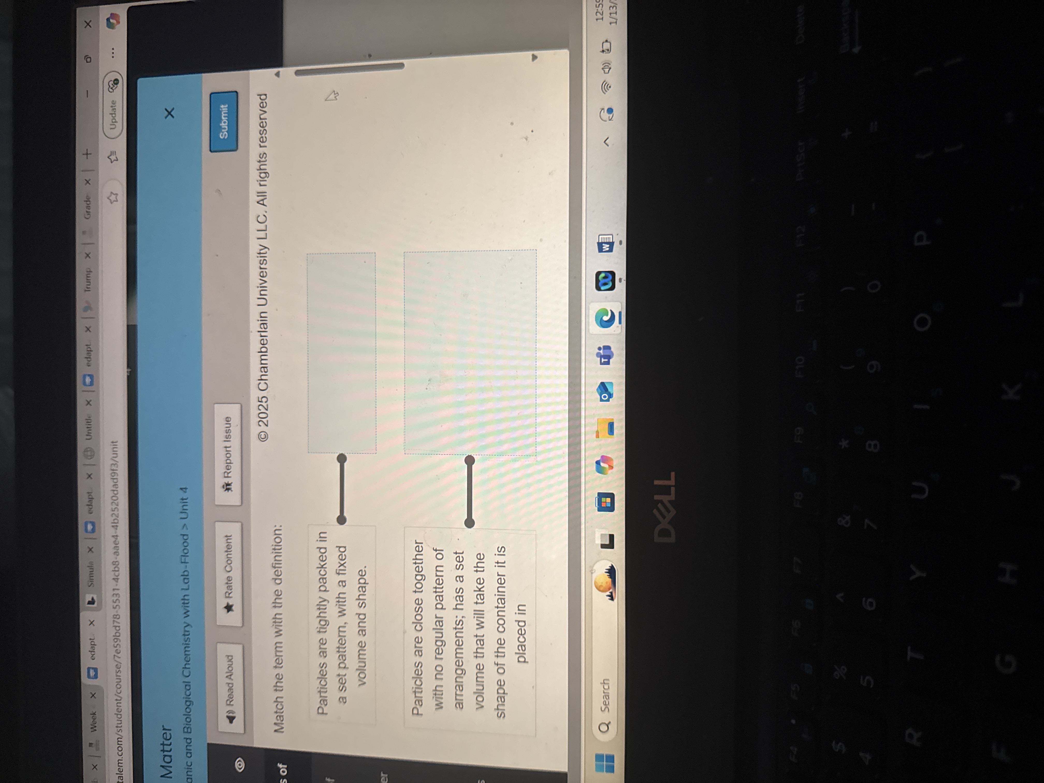 Solved Match the term with the definition:Particles are | Chegg.com