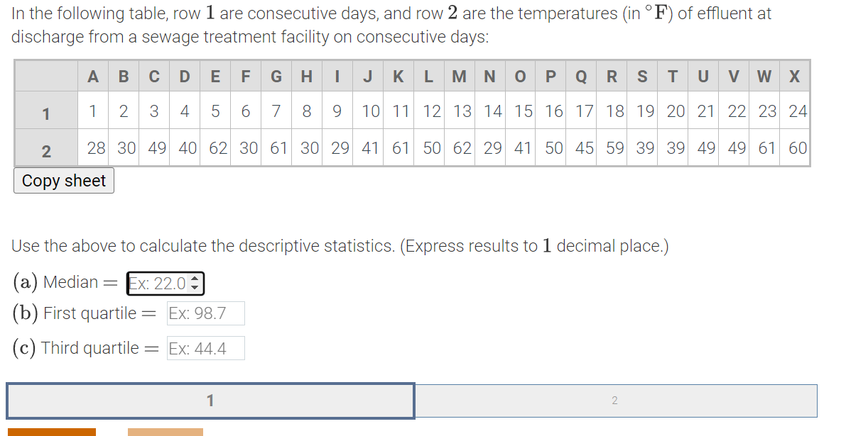 Solved In the following table, row 1 ﻿are consecutive days, | Chegg.com