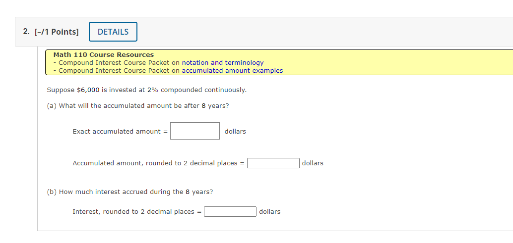 Solved 2. [-/1 Points] DETAILS Math 110 Course Resources | Chegg.com