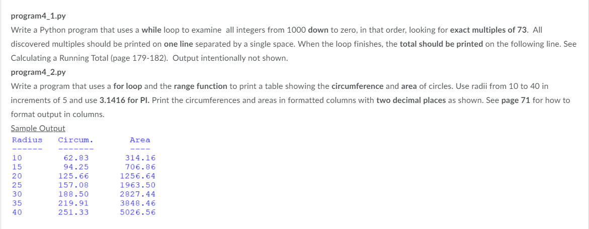 Solved program4_1.py Write a Python program that uses a | Chegg.com