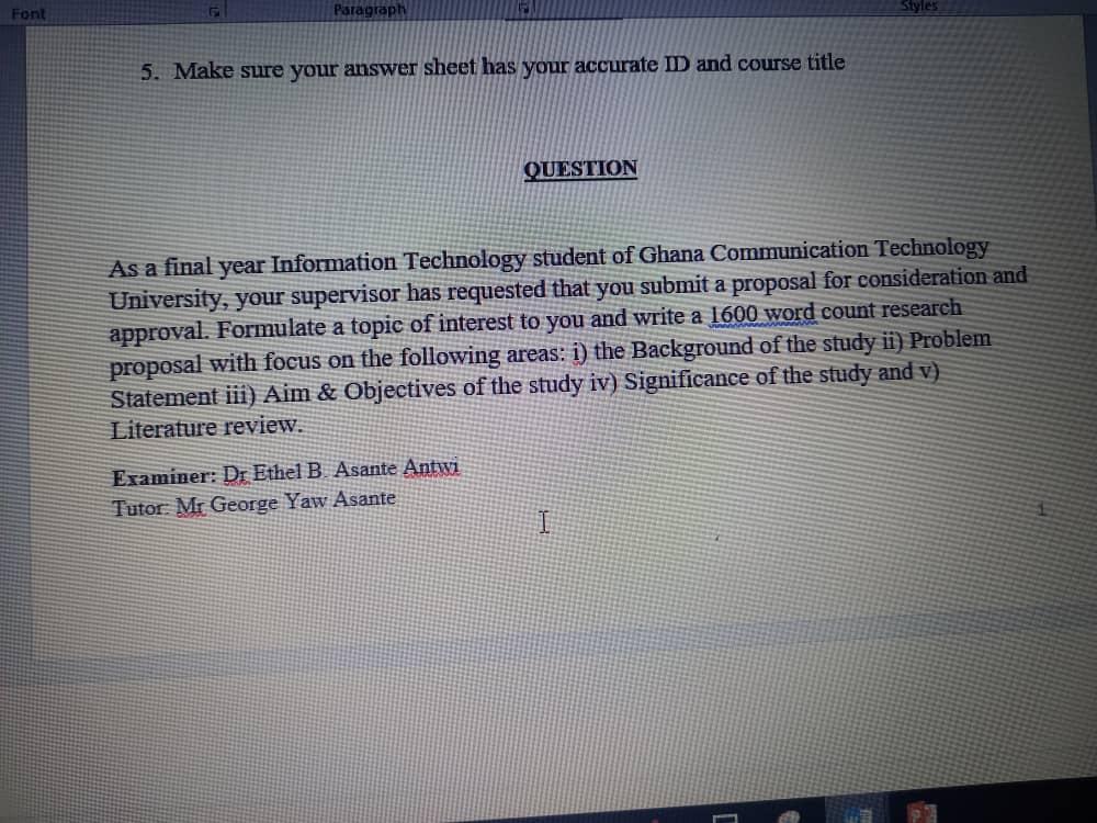 Solved Font Paragraph Styles 5. Make sure your answer sheet | Chegg.com