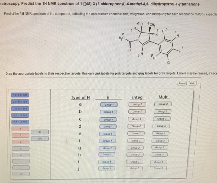 Solved ectroscopy: Predict the 1H NMR spectrum of | Chegg.com