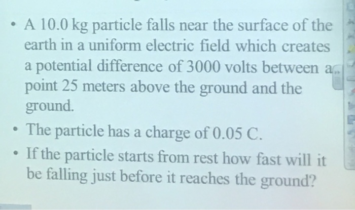 Solved A 10.0 kg particle falls near the surface of the | Chegg.com