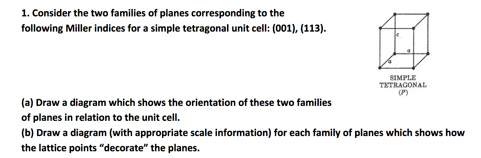 Solved 1. Consider the two families of planes corresponding | Chegg.com