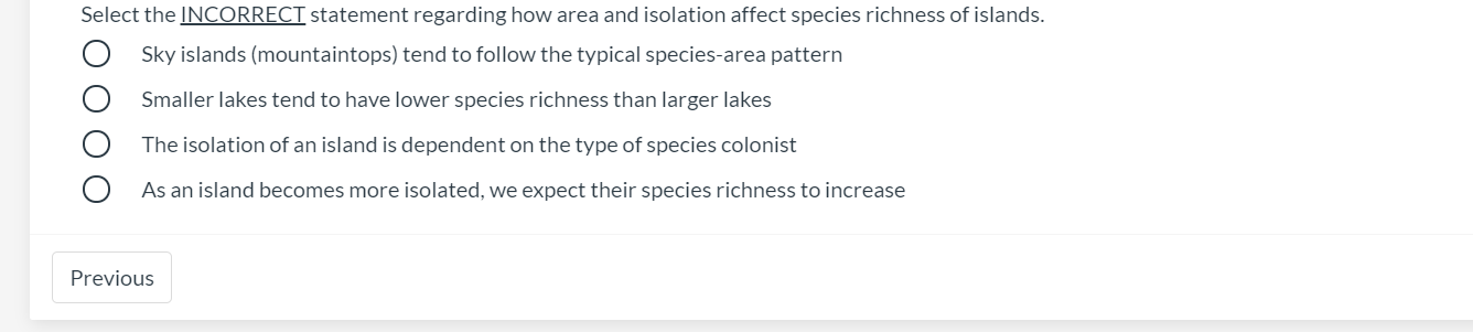 Solved Select the INCORRECT statement regarding how area and | Chegg.com
