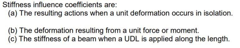 Solved Stiffness influence coefficients are: (a) The | Chegg.com