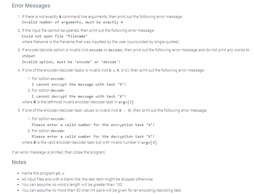 Solved 1. If there is not exactly 4 command line arguments, | Chegg.com