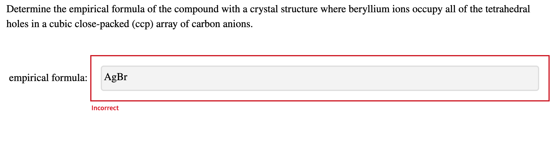 Solved Determine the empirical formula of the compound with | Chegg.com