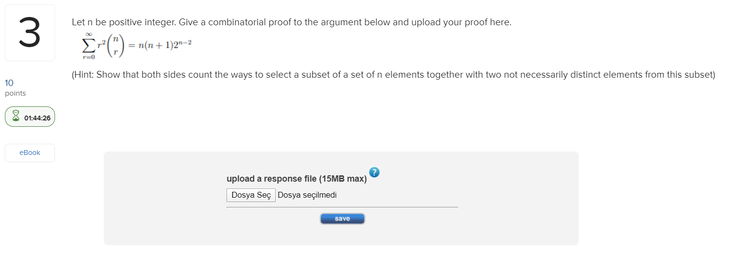 Solved Let n be positive integer. Give a combinatorial proof | Chegg.com