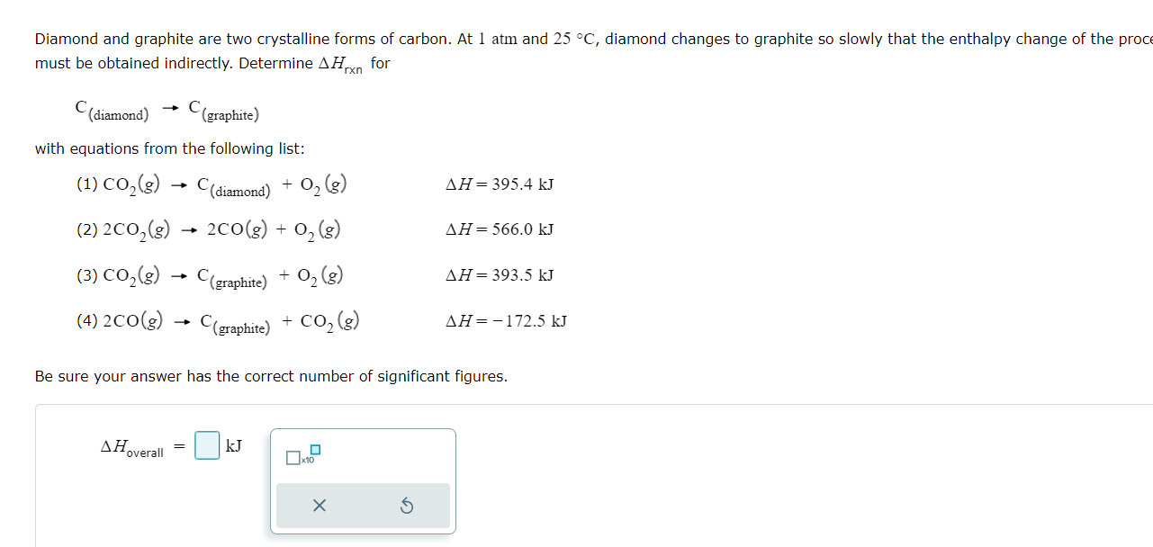 Solved Diamond and graphite are two crystalline forms of | Chegg.com