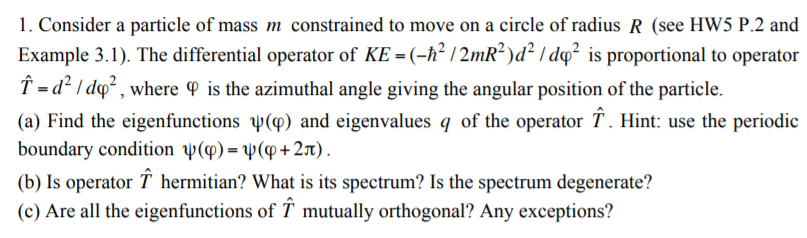 Solved 1. Consider a particle of mass m constrained to move | Chegg.com