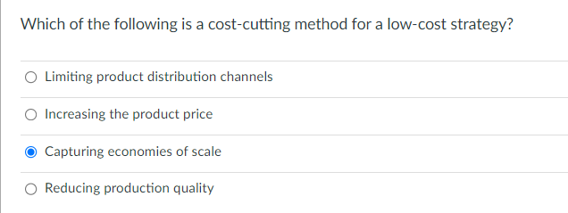 Solved Which of the following is a cost-cutting method for a | Chegg.com