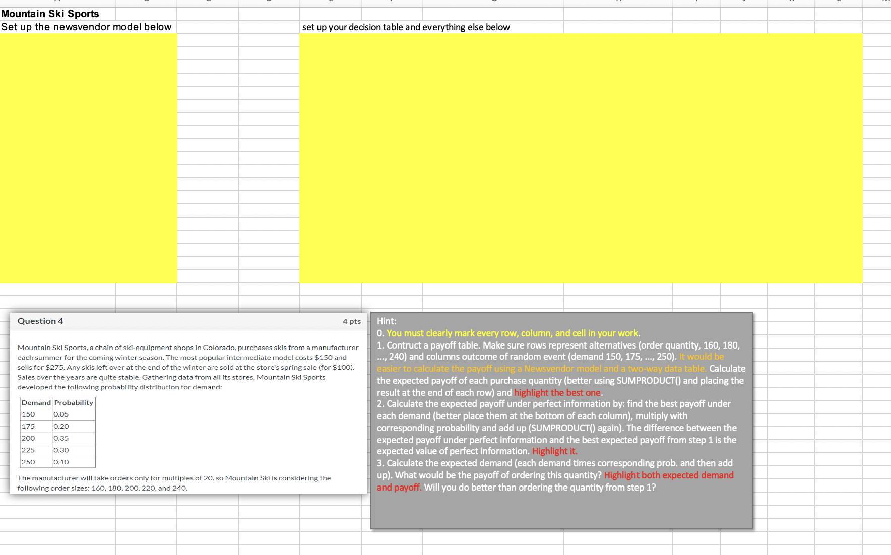 Solved Answer in the yellow cells | Chegg.com Solved Answer in the yellow cells | Chegg.com