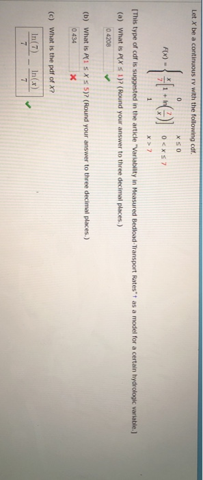 Solved Let X be a continuous rv with the following cdf. 0 XS | Chegg.com