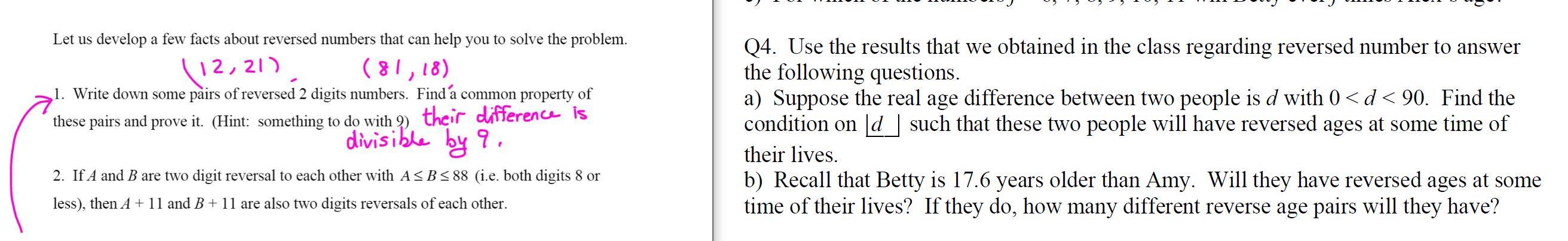 Let us develop a few facts about reversed numbers | Chegg.com