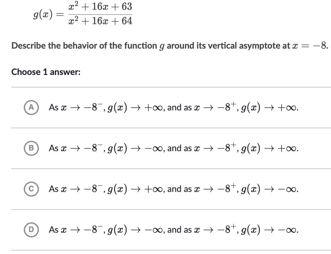 Solved x2 + 16x + 63 g(2) = 22 + 16x + 64 Describe the | Chegg.com