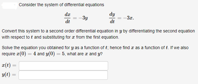 Solved Consider the system of differential equations du dy | Chegg.com